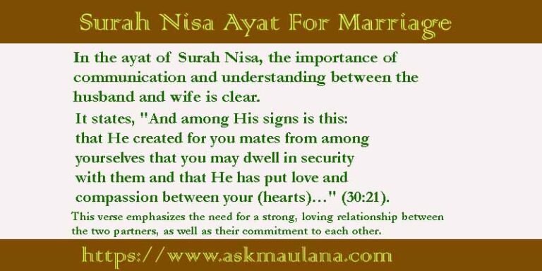 Proven Surah Nisa Ayat For Marriage - Ask Maulana